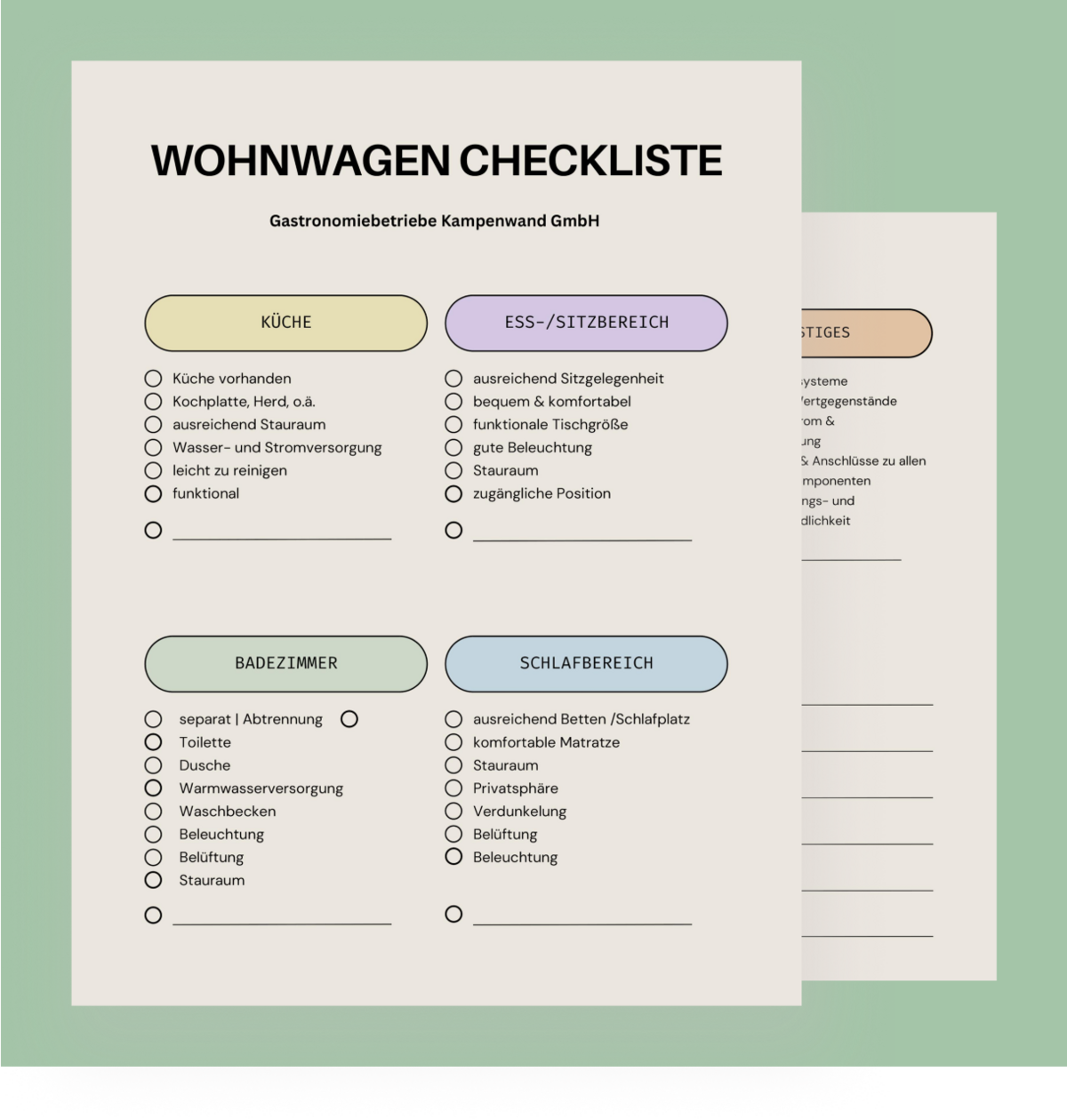 Checkliste Wohnmobil Kauf